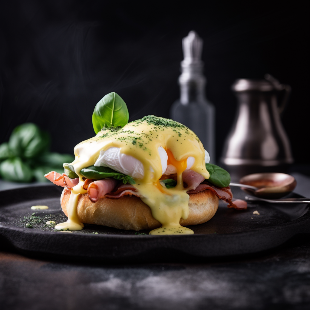 Italian Style Eggs Benedict with Prosciutto and Basil Hollandaise ...